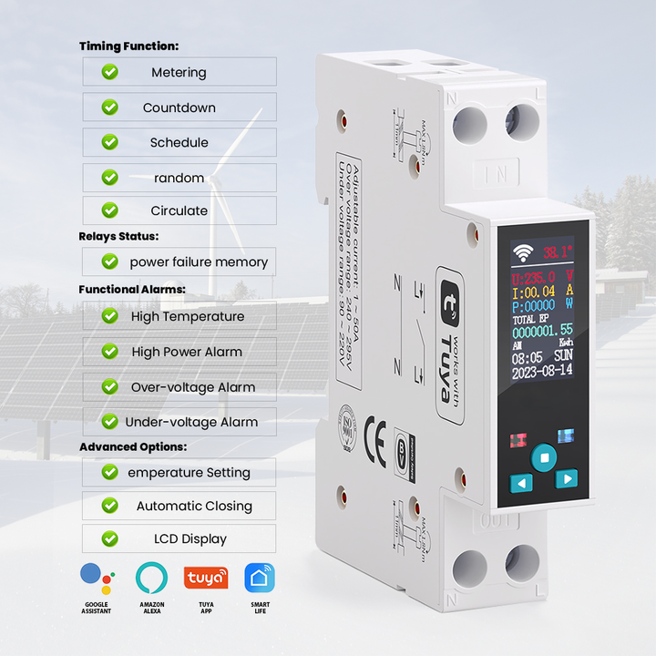 TONGOU 63A TUYA Wifi Smart Circuit Breaker - Safe & Efficient
