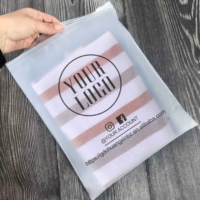Biodegradable Custom Logo Translucent Matte Frosted Ziplock Bag