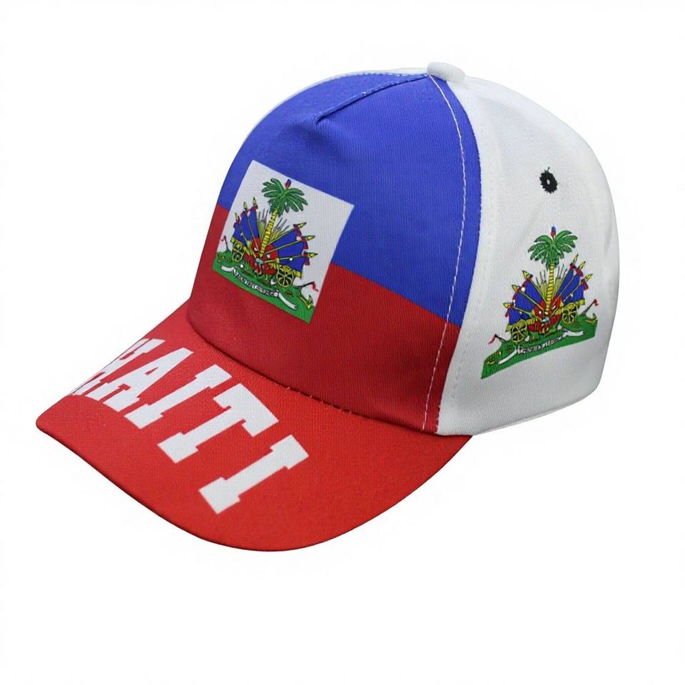 Haiti Flag PVC Baseball Cap - Adjustable 6-Panel Sunshade Hat for ...