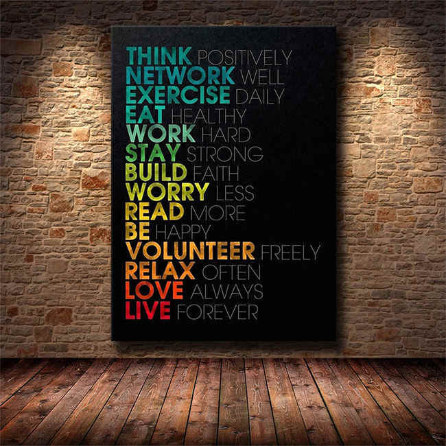 SQ 40*60cm Motivational Quotes Poster Canvas Prints Art Painting Wall ...