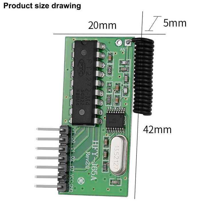 315/433Mhz Dual Frequency RF Wireless Remote Control Decoding Receiver Module DC3-5V 4 Channels ...