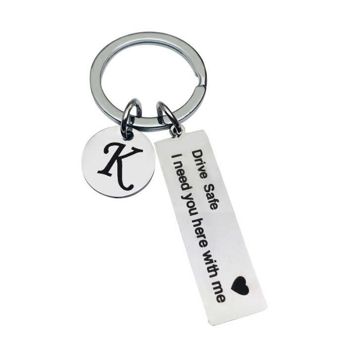 Custom Gift Blessing Key Chain Letters Print Grave Key Tags