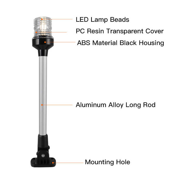 Marine All Round LED Pole Light LED Boat Light with Standard Pole 3 ...