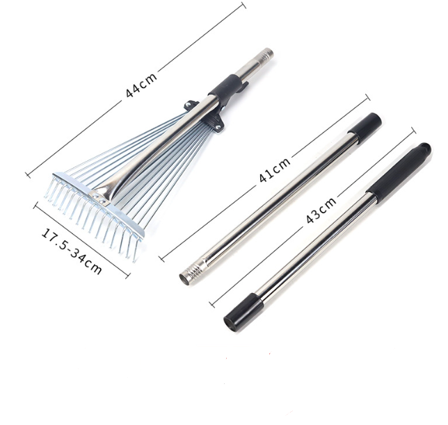 Retractable Industrial Grade Grass Rake Flat Ground Leaf with ...