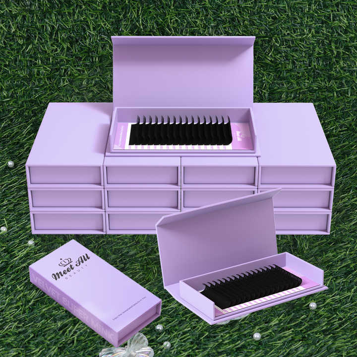 Chasmere Deep Dark Fluffy Matte Black Easy Fanning 0.02 0.03mm volume Lash Extension Mix Tray ...