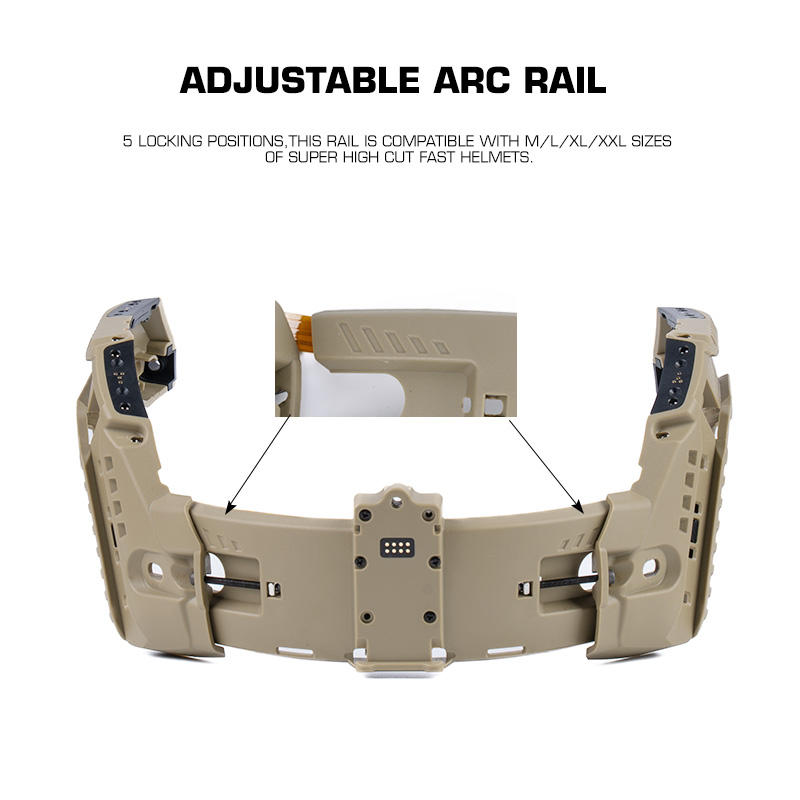 WOSPORT Helmet Modular ARC Rail - 5 Locking Positions