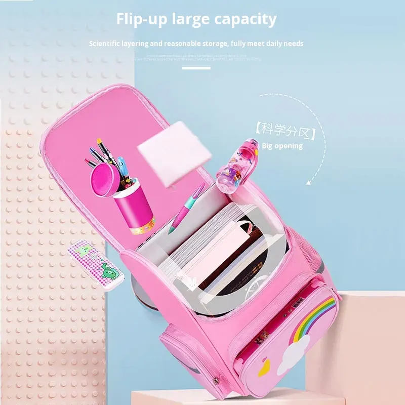 Custom Blue pink unicorn Children Backpack Fashionable Girls Teenage ...