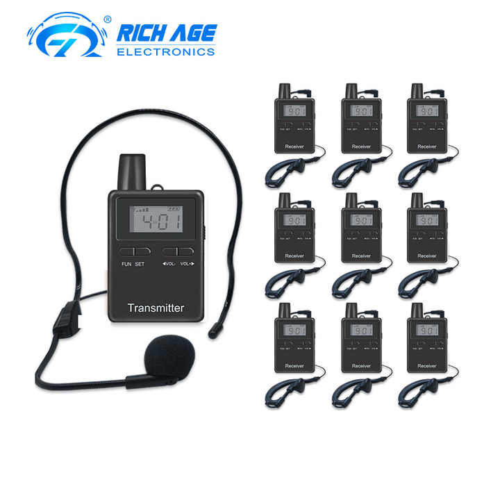 2.4GHz Wireless Long Distance Tour Guide System Audio Transmitter Receiver Walkie Talkie ...