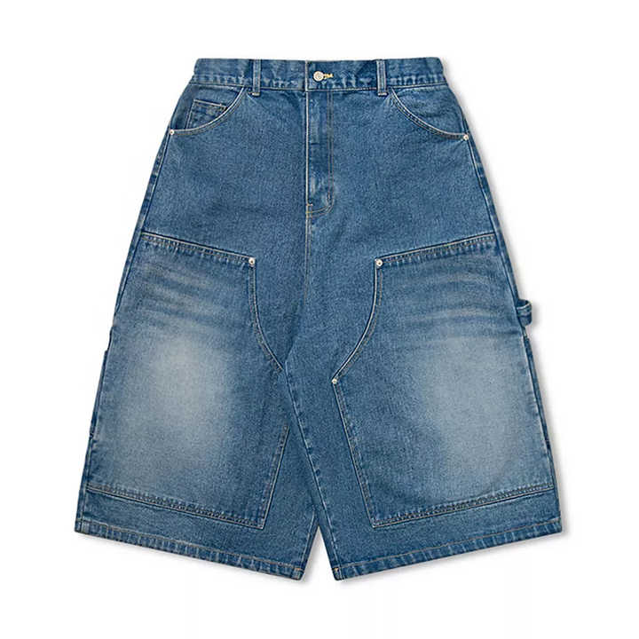 Topshow DENIM Custom Baggy Jorts - Double Knee Cargo Shorts