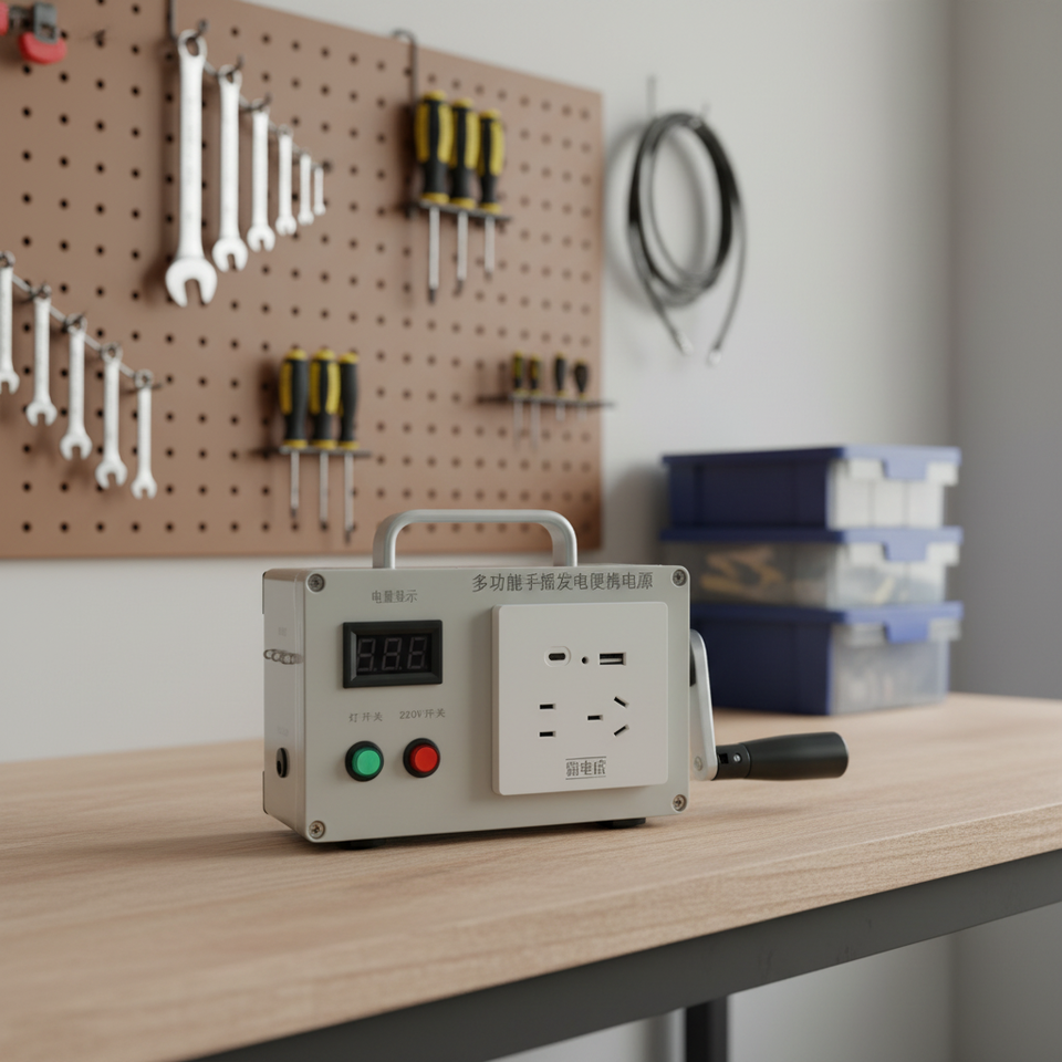 Outdoor Camping Power Bank Hand Cranked Generator Rechargeable Lithium ...