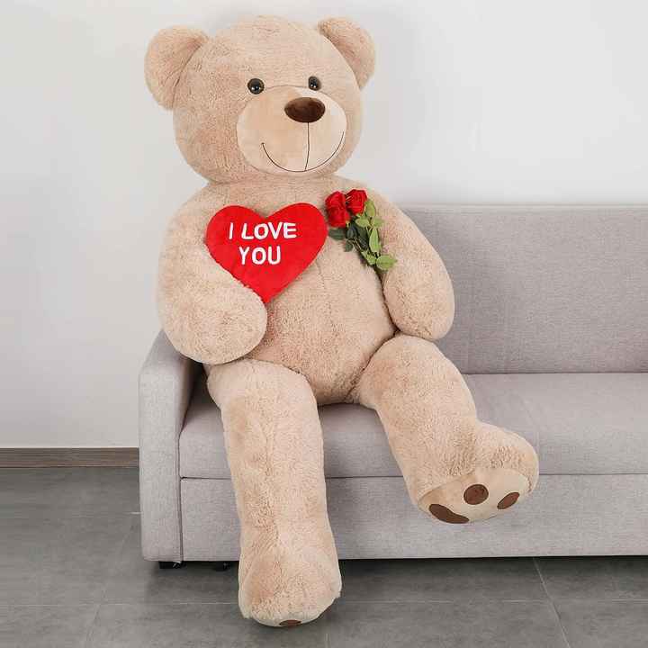 Giant Cute Style Red Heart Teddy Bear Jumbo Size Lovers Bear for ...