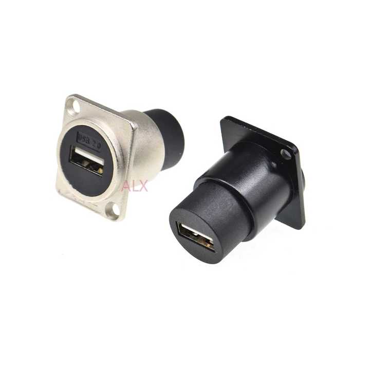 D type metal usb female socket module panel mounting holder adapter usb ...