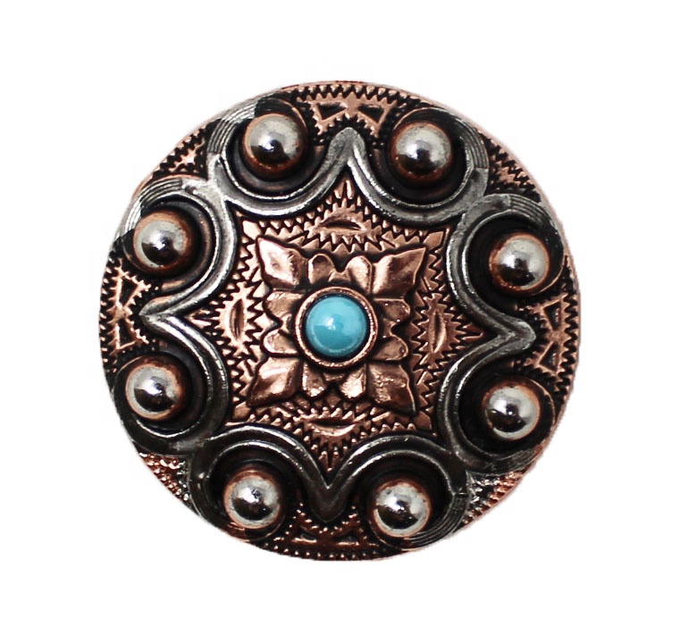 Copper Concho Saddle Tack - Custom Western Embellishments