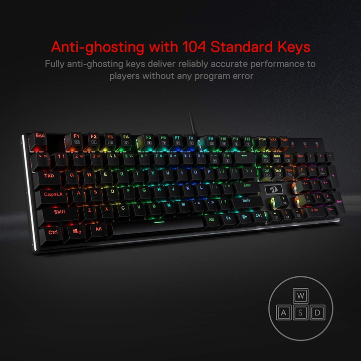 Redragon K556 RGB Wired Mechanical Keyboard Upgraded Socket and Noise ...