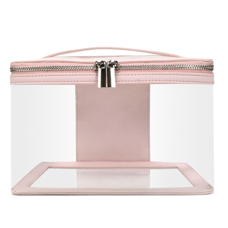 Fashionable Pink PVC Travel Makeup Storage Box Waterproof PU Leather ...