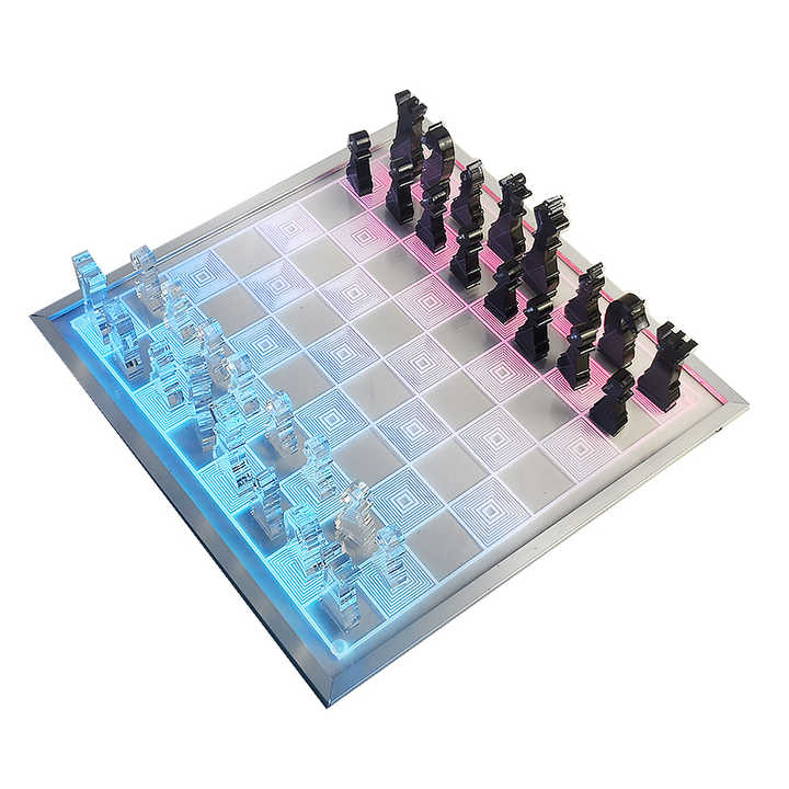 Luxury Crystal Clear Acrylic Chess Set with Board & Pieces - Elegant ...