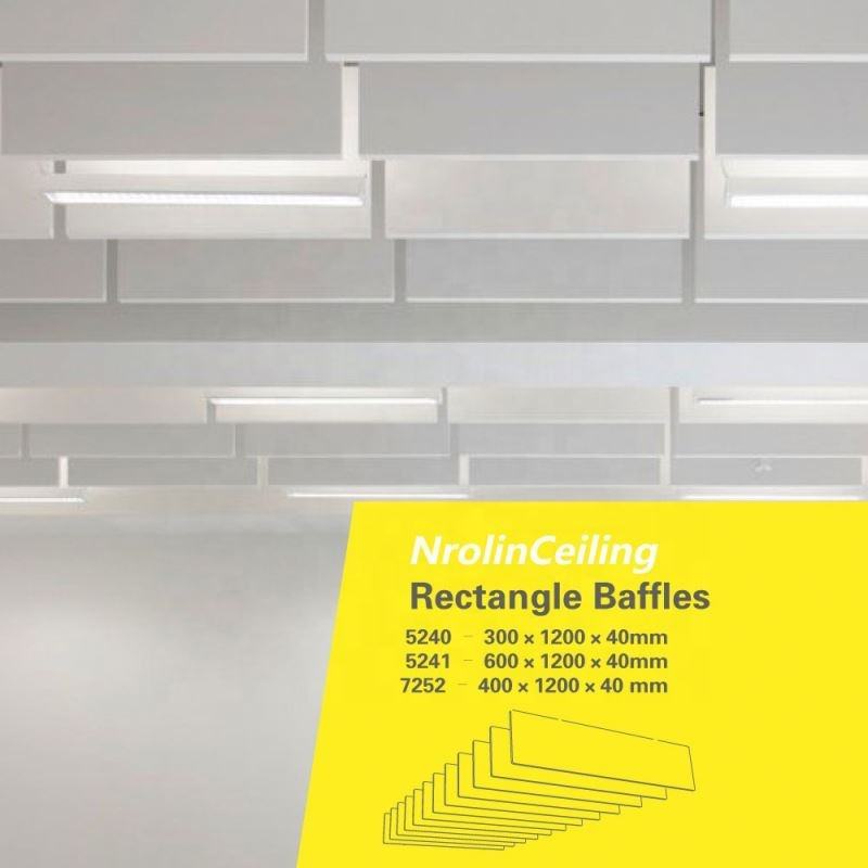 Vertical Suspension Acoustic Ceiling Panel Glass Wool Straight Edge ...