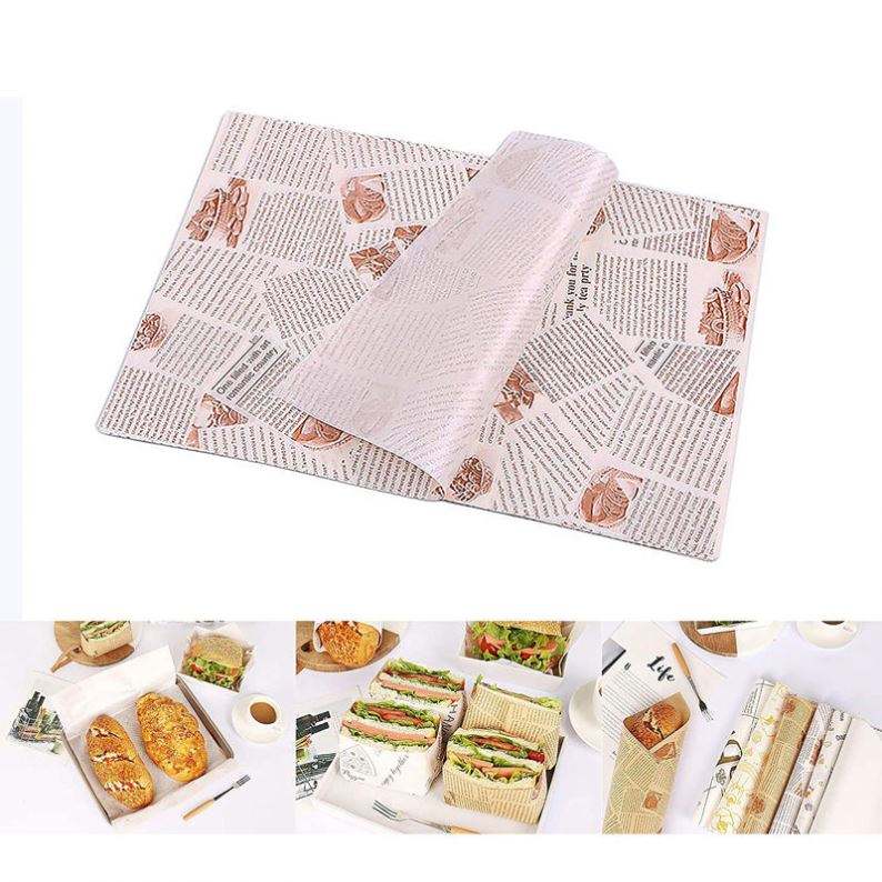 Custom logo Printing Hamburger Deli Packaging Grease Proof Tissue ...