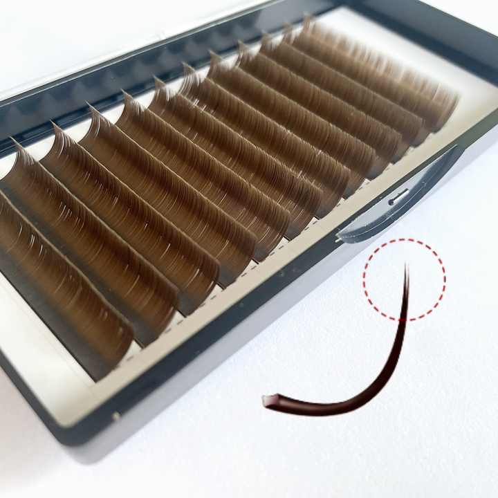 Dark Brown Cashmere Ellipse Flat Lashes Soft Matte Volume Eyelashes ...