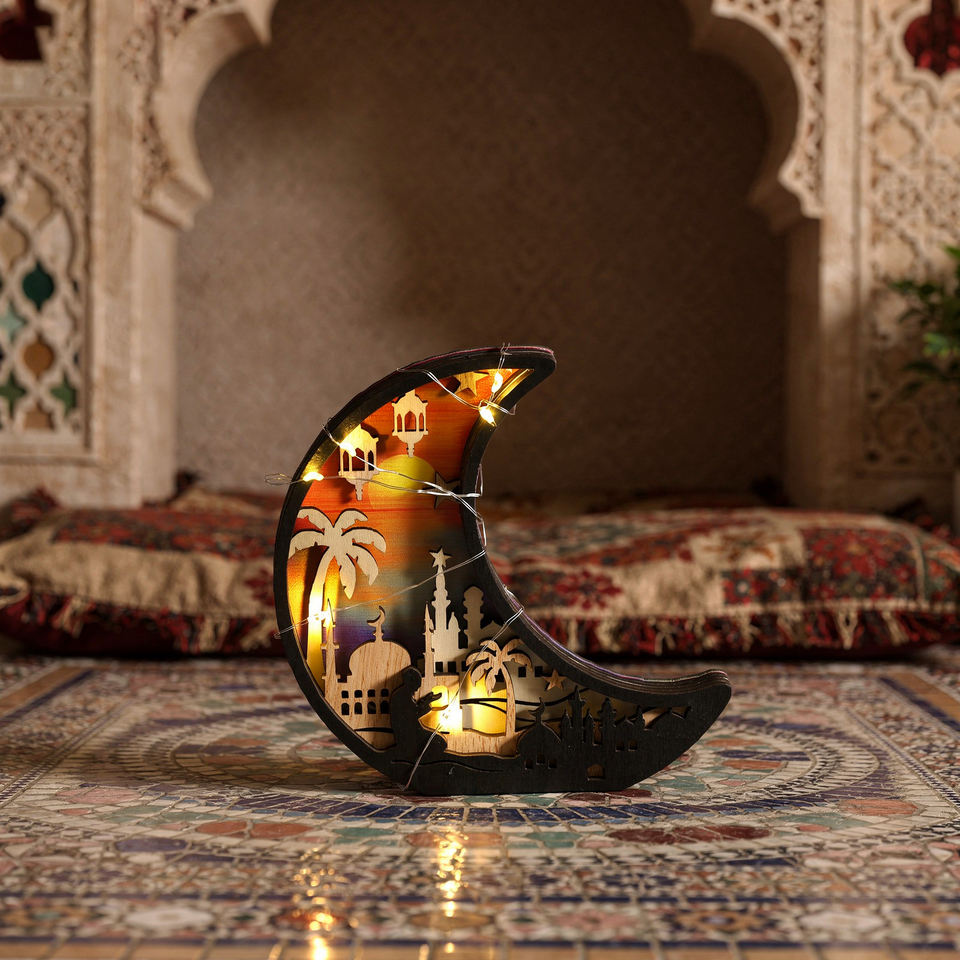 Matti's EID Mubarak Decoration Moon LED Lantern Handmade Plastic Eid ...