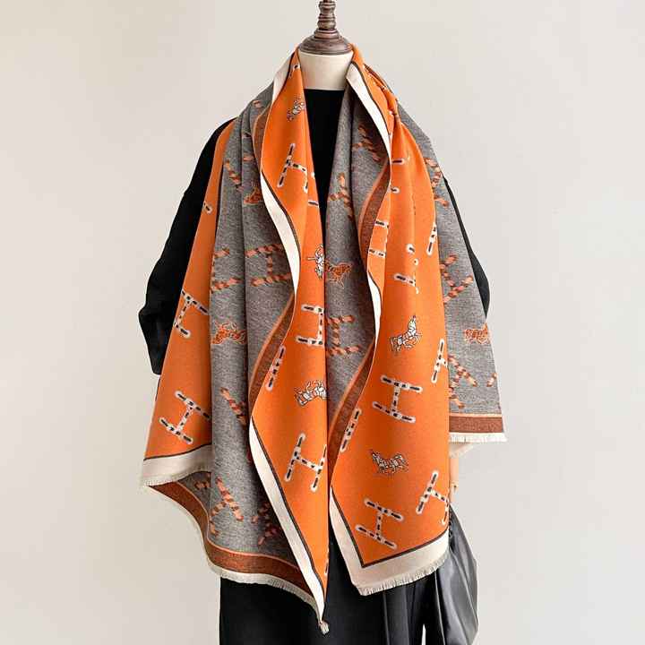Wholesale Women's Branded Scarf Luxury Double Side Thick Warm Winter ...