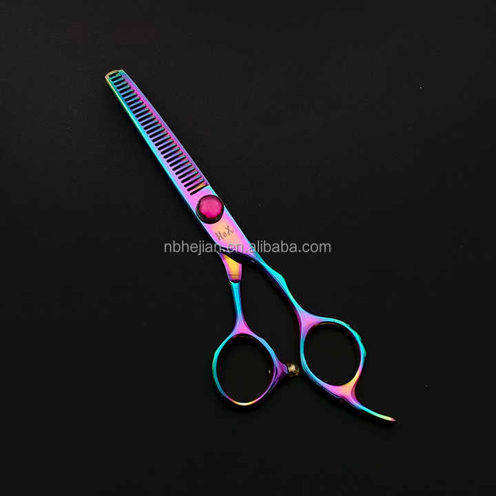 Fashion Design Barber Scissors Rainbow Multi Color 5" Hair Dressing ...