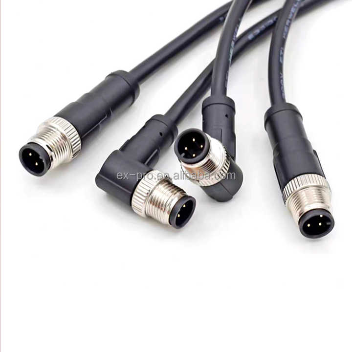 M8 Sensor Connector Male a B D Coding Cable Solder Assembly Type 2pin ...