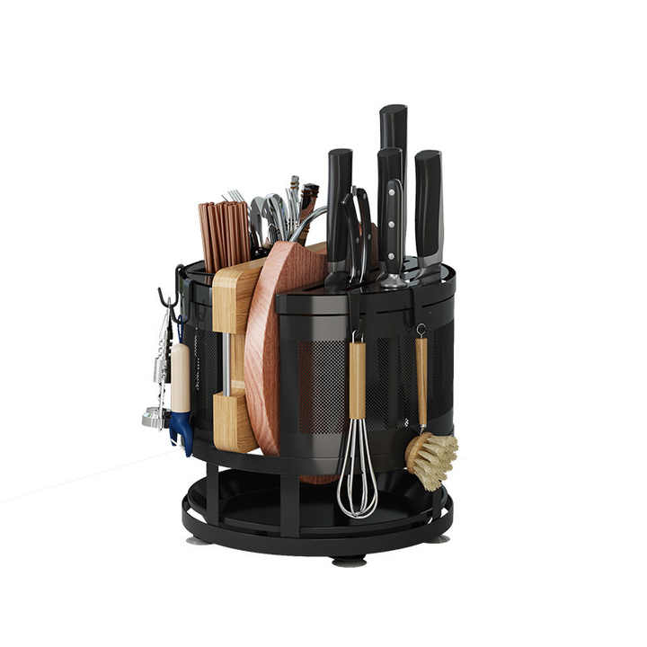 Kitchen Tools Rack Desktop Storage Rack Metal Rotating Organizer ...