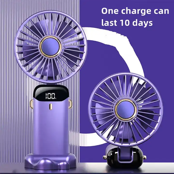 Mini Fan Rechargeable With 5 Speeds Battery Operated Mini Fan With LED ...