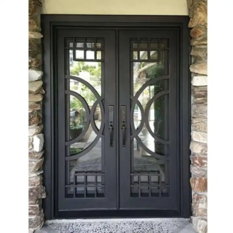 Custom Elegant Secure Handcrafted Wrought Iron Entry Doors Waterproof ...