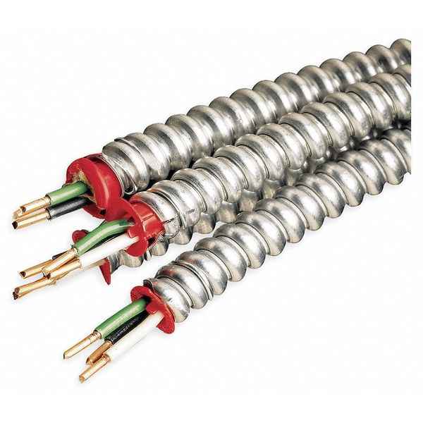 Metal Clad Armor Cable MC 12/2 Awg Building Wire 600V Copper Conductors ...