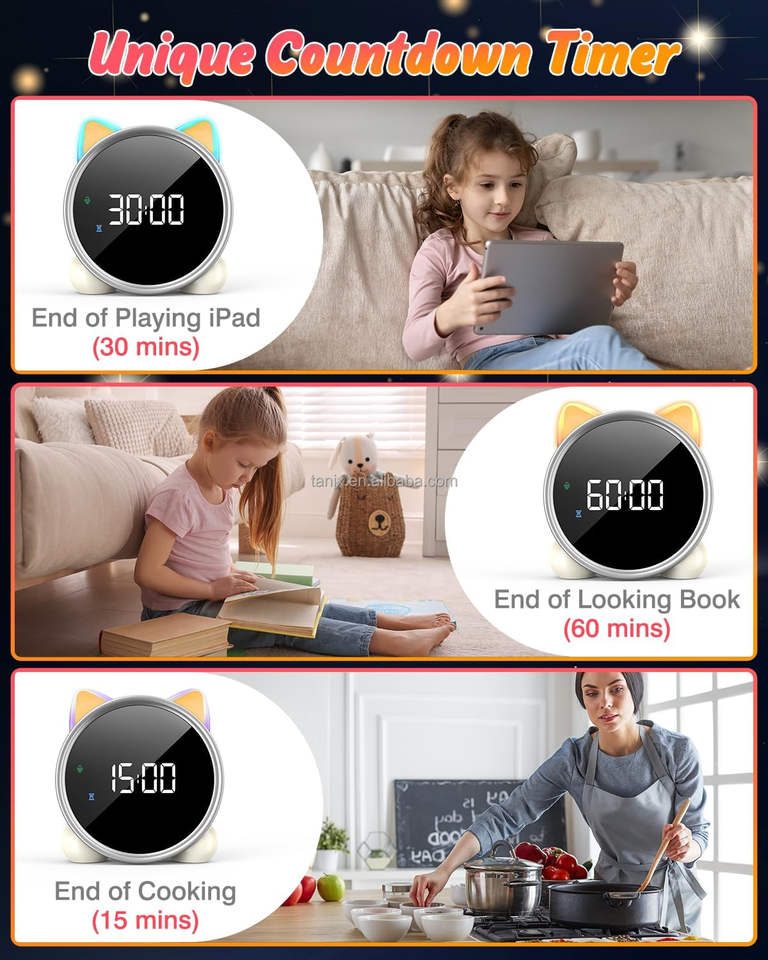 Smart Portable Electronic Digital LCD Alarm Clock with Night Light ...