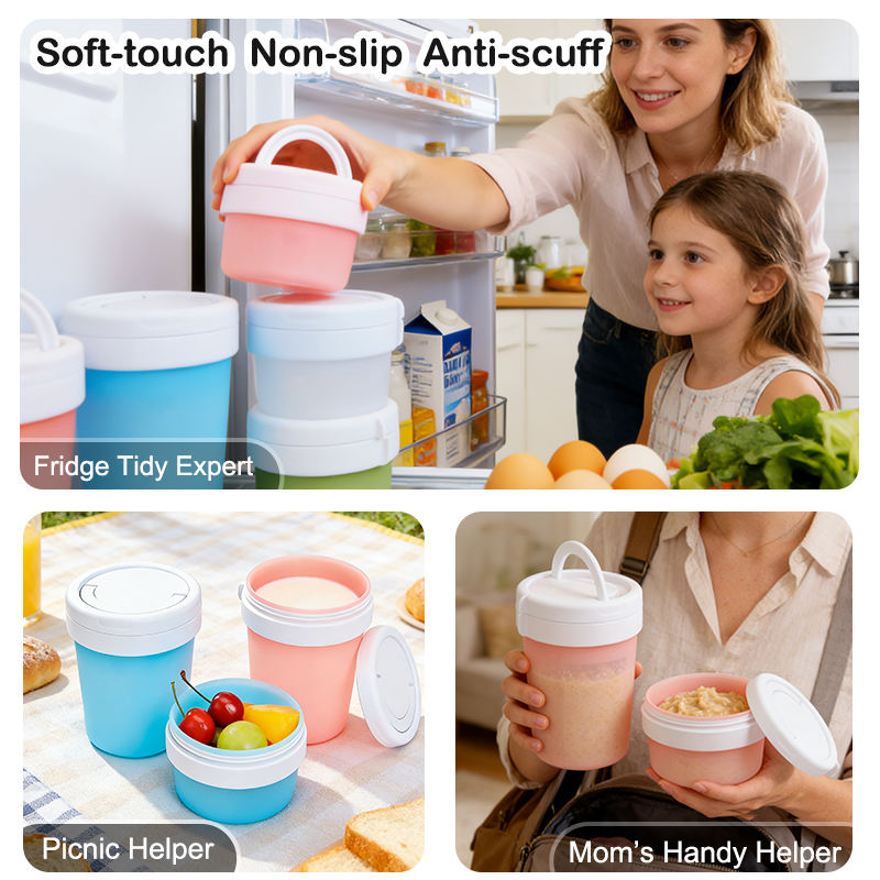 OEM/ODM 500ml/1000ml Silicone Storage Jar Packaging Kitchen Storage ...