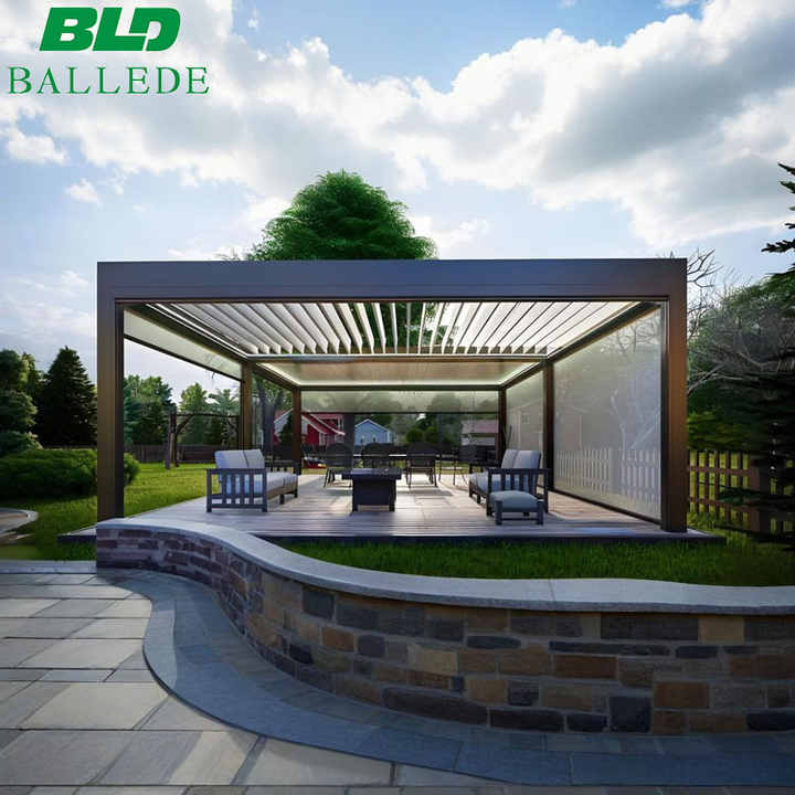 MODERN LOUVER MOTORIZED GARDEN BUILDINGS VERANDA ALUMINIUM ALL SEASON ...