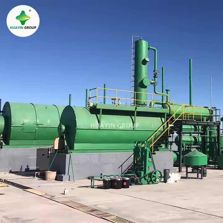 Pyrolysis Oil Used Waste Plastic Tires Recycling Distillation and Refining Turnkey Plant Used ...