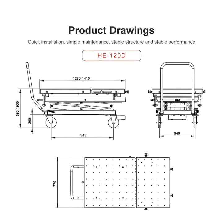 Portable Electric Self-Loading Trolleys - Hydraulic Lifts