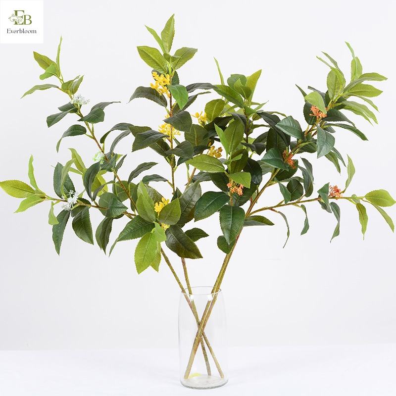 High Quality Real Touch Latex Artificial Osmanthus Yellow White Flowers ...