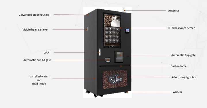 Automatic Freshly Ground Smart QR Code Espresso Commercial Beverage ...