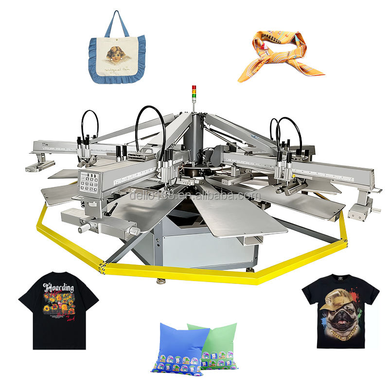 Fully Automatic 4-Color 10-Station Octopus Screen Printing Machine for ...