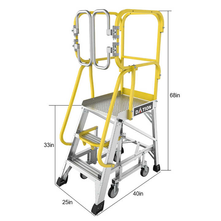 Heavy Duty 375 Lbs Platform Ladder with Wheels - Durable & Versatile
