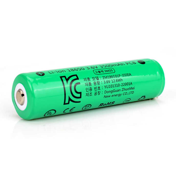 한국 Kc 인증 18650 배터리 팩 3 7v 3500mah 충전식 리튬 이온 배터리 리튬 이온 전지