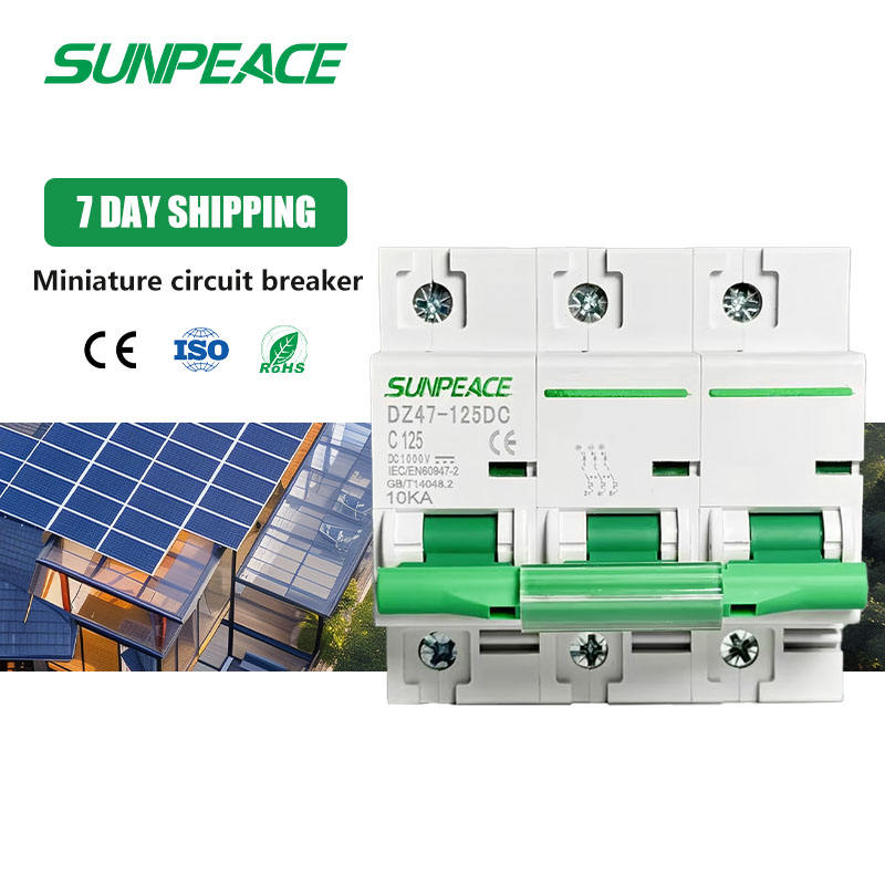 DZ47-125 Miniature Circuit Breaker 10KA 125A DC MCB 1 2 3 4 Pole 63A 80A 100A 125A 600V Solar ...