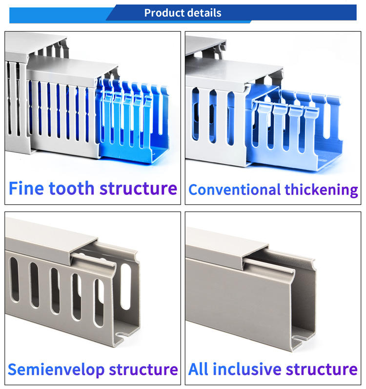 Factory direct supply PVC slotted cable trough gray blue (wiring pipe ...