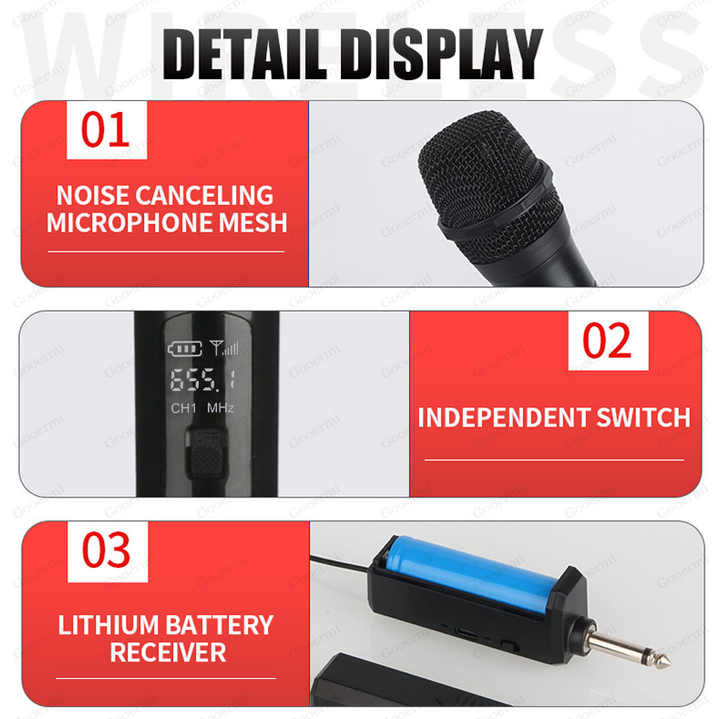 Gooermi B38S Portable Singing Handheld Microphone - Wireless Microphone Karaoke