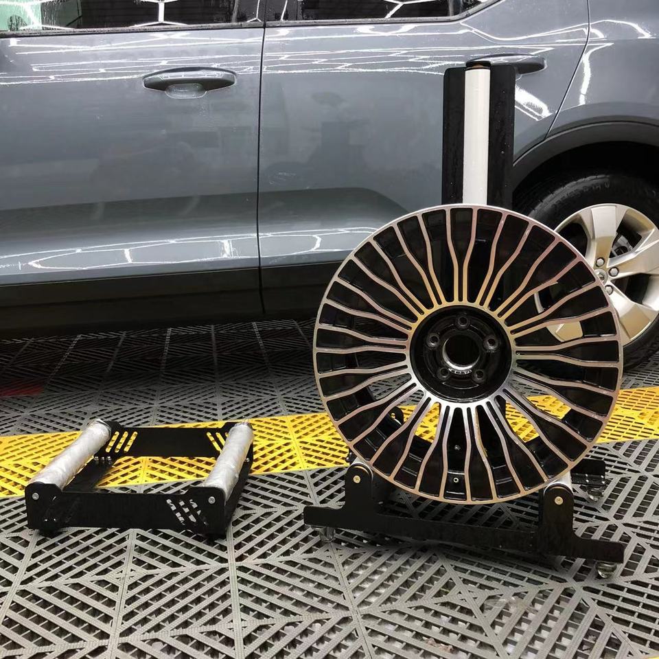PINKDETAIL Rolling Wheel Detailing Stand Car Tire Roller Stand for ...