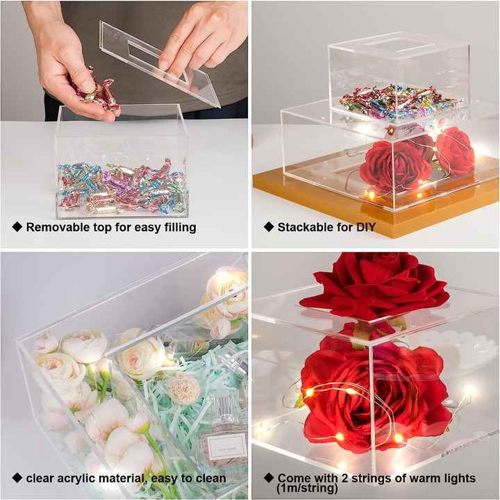 Cake Riser Acrylic Square Fillable Cake Stand Cake Tiller Separator ...