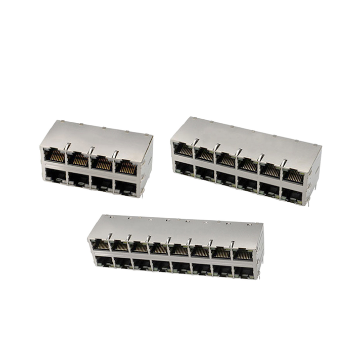 2x4 Multi-Port PCB Modular Jack Rj45 Connector with Transformer ...