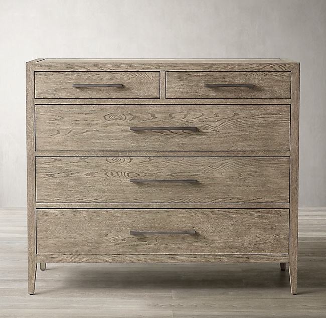 Hotel home luxury wood bedroom french contemporary 5-drawer dresser ...