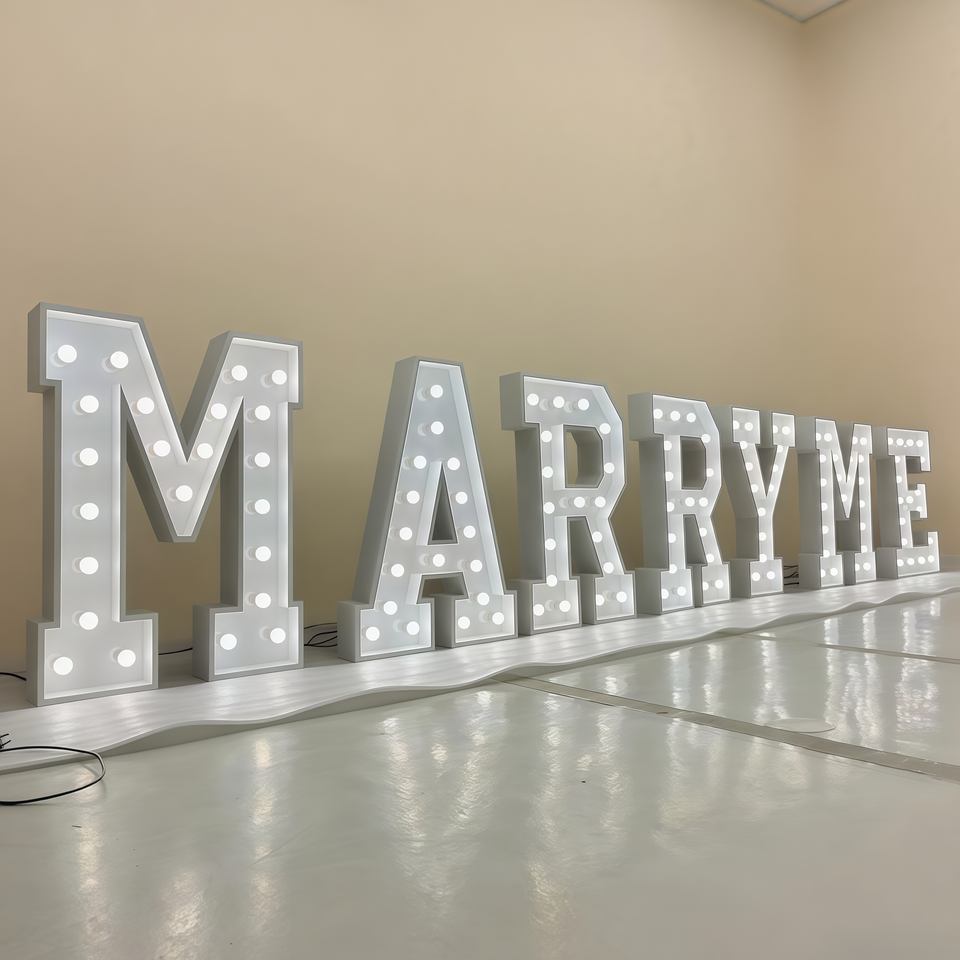 3ft Metal LED Marquee Letters | Light-Up Numbers (0-9) | Wedding ...