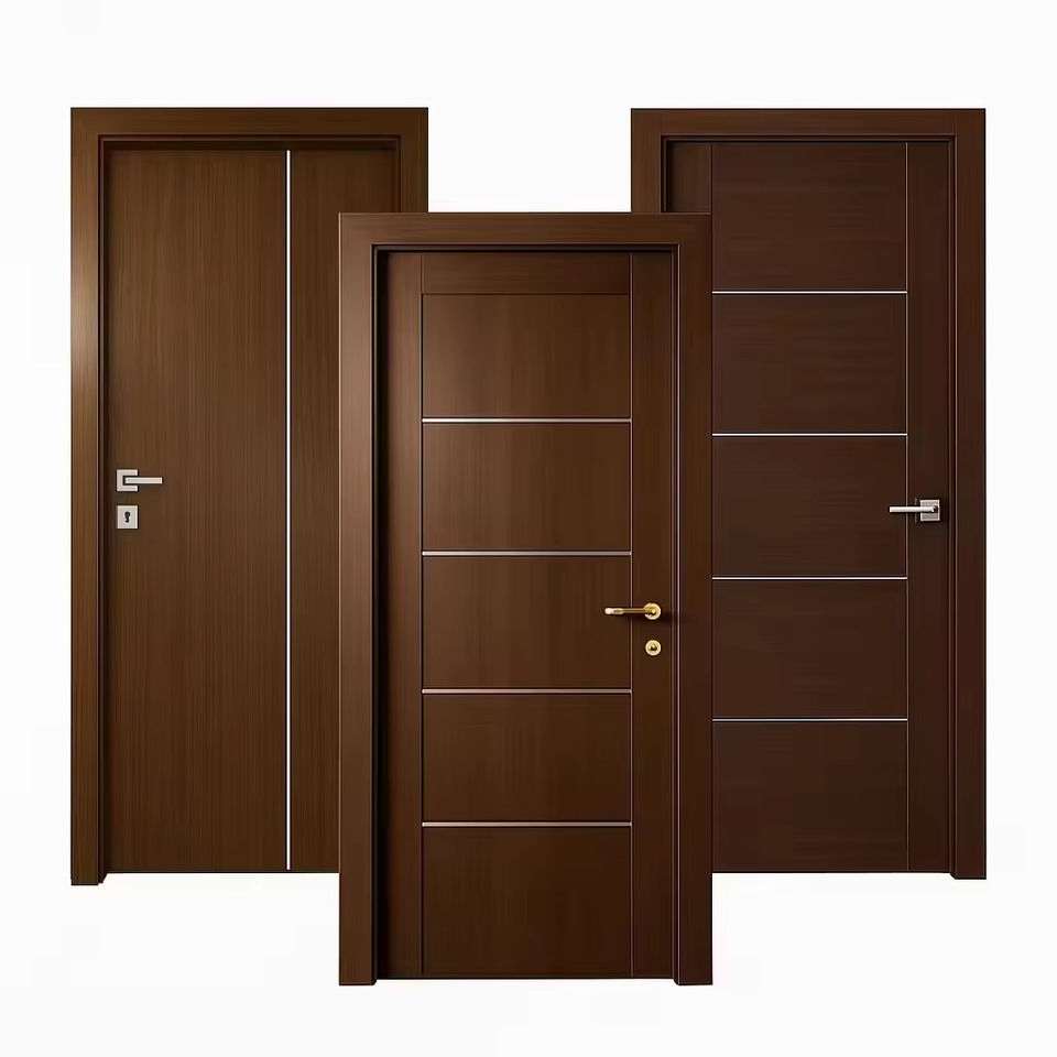 Melamine Interior MDF Modern Contemporary Door Wooden PVC Veneered ...